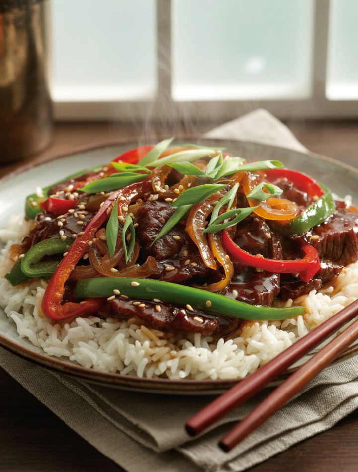 Chinese Pepper Steak – Cover and Simmer